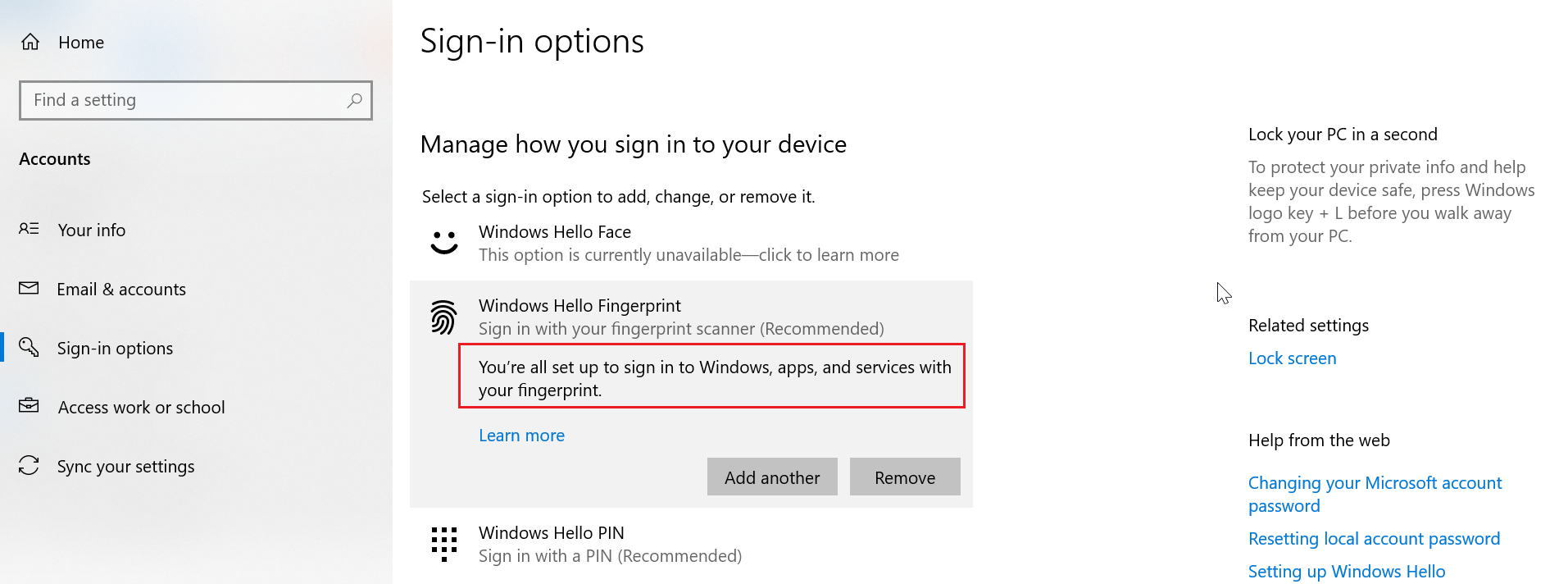 Setup Windows Hello Fingerprint Login Cyber Security Networking Technology Courses And Blog